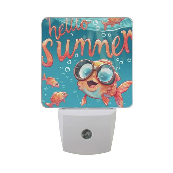 Hello Summer Fish Night Light 2 Pack LED Nightlight Plug into Wall Dusk ...
