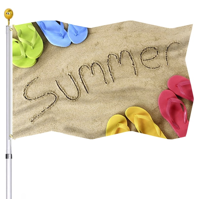 Hello Summer Flag Beach Fruit Sunglasses Yard Sign Party Supplies ...