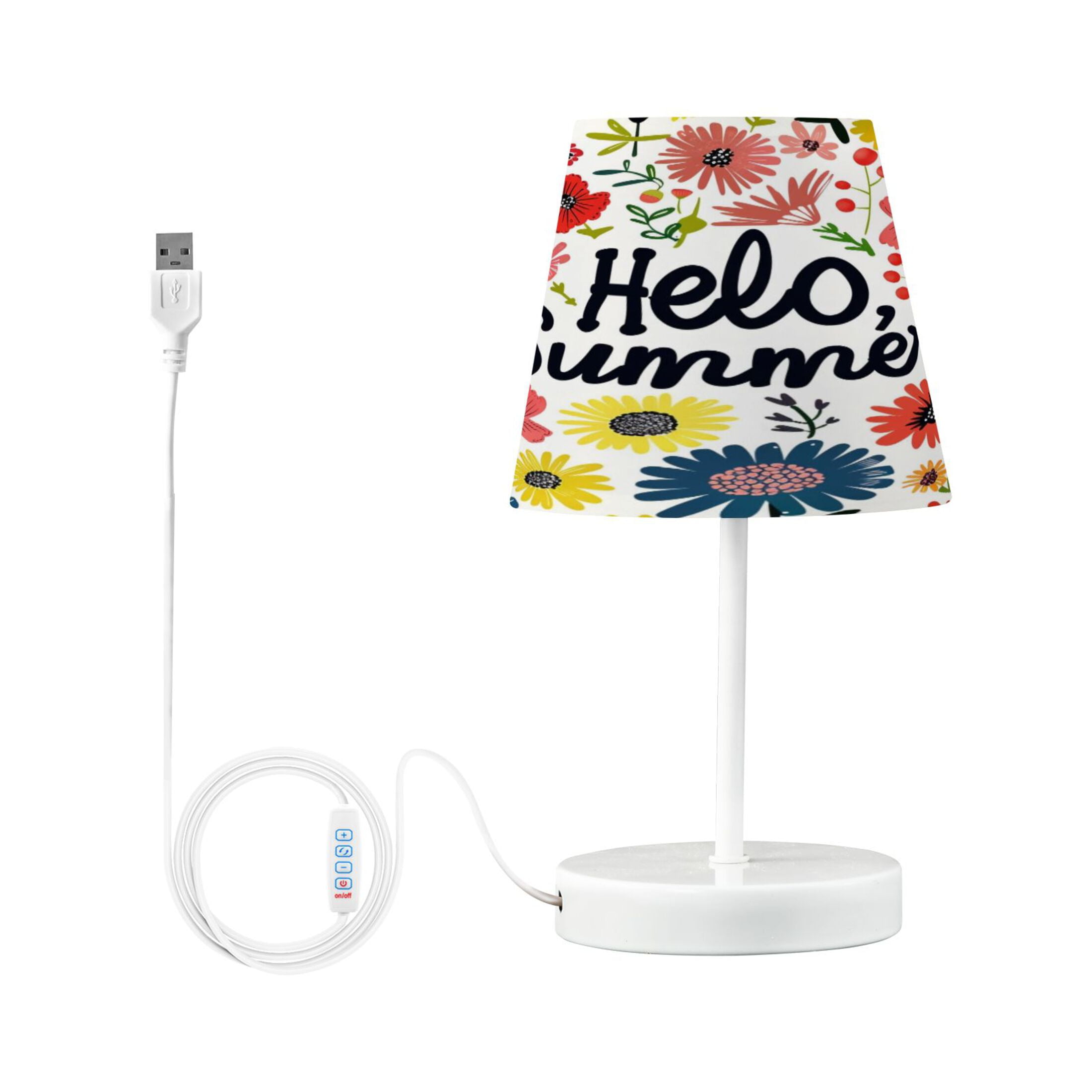 Hello Summer Flowers Desk Lamp LED Table Nightstand Lamps with 3 Color ...