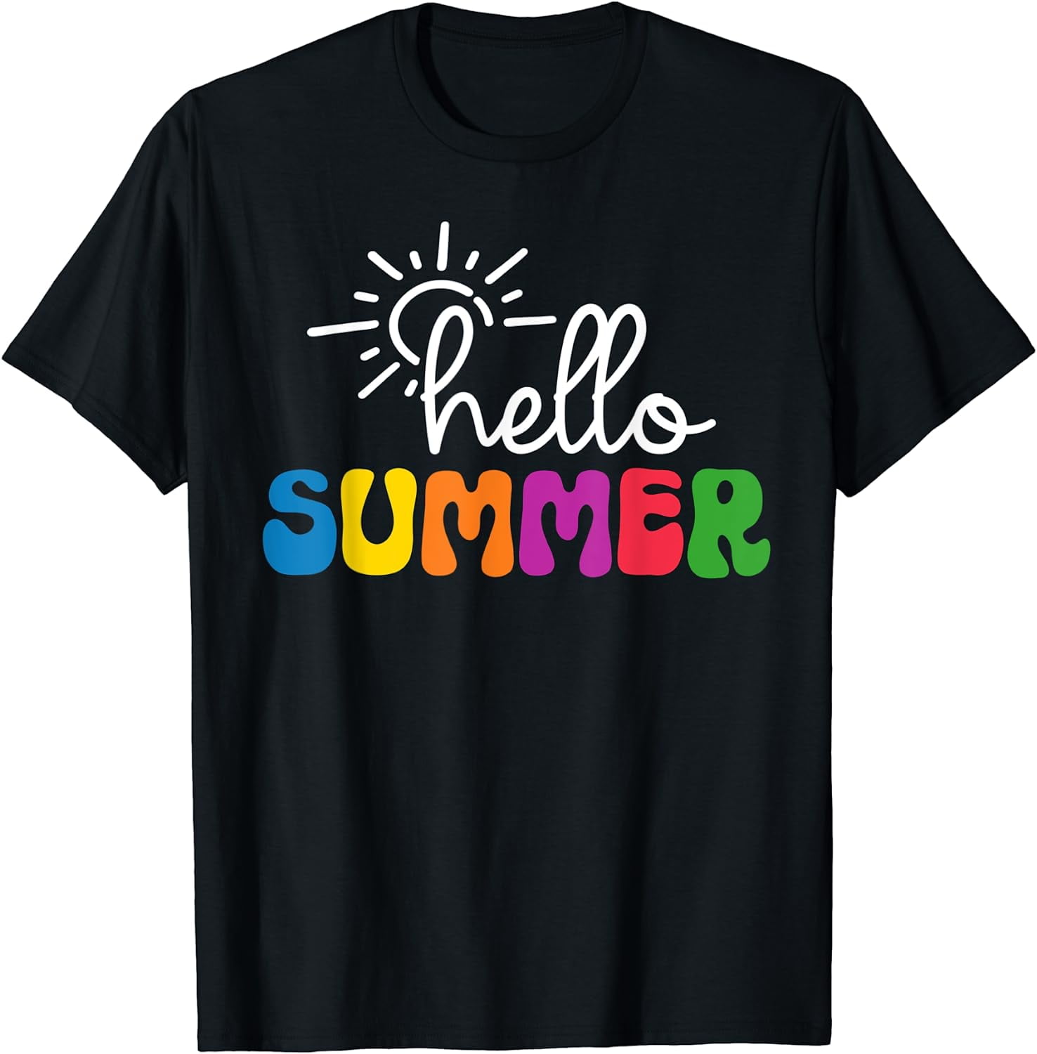 Hello Summer For Men Women, Tropical Vacation Groovy T-Shirt - Walmart.com