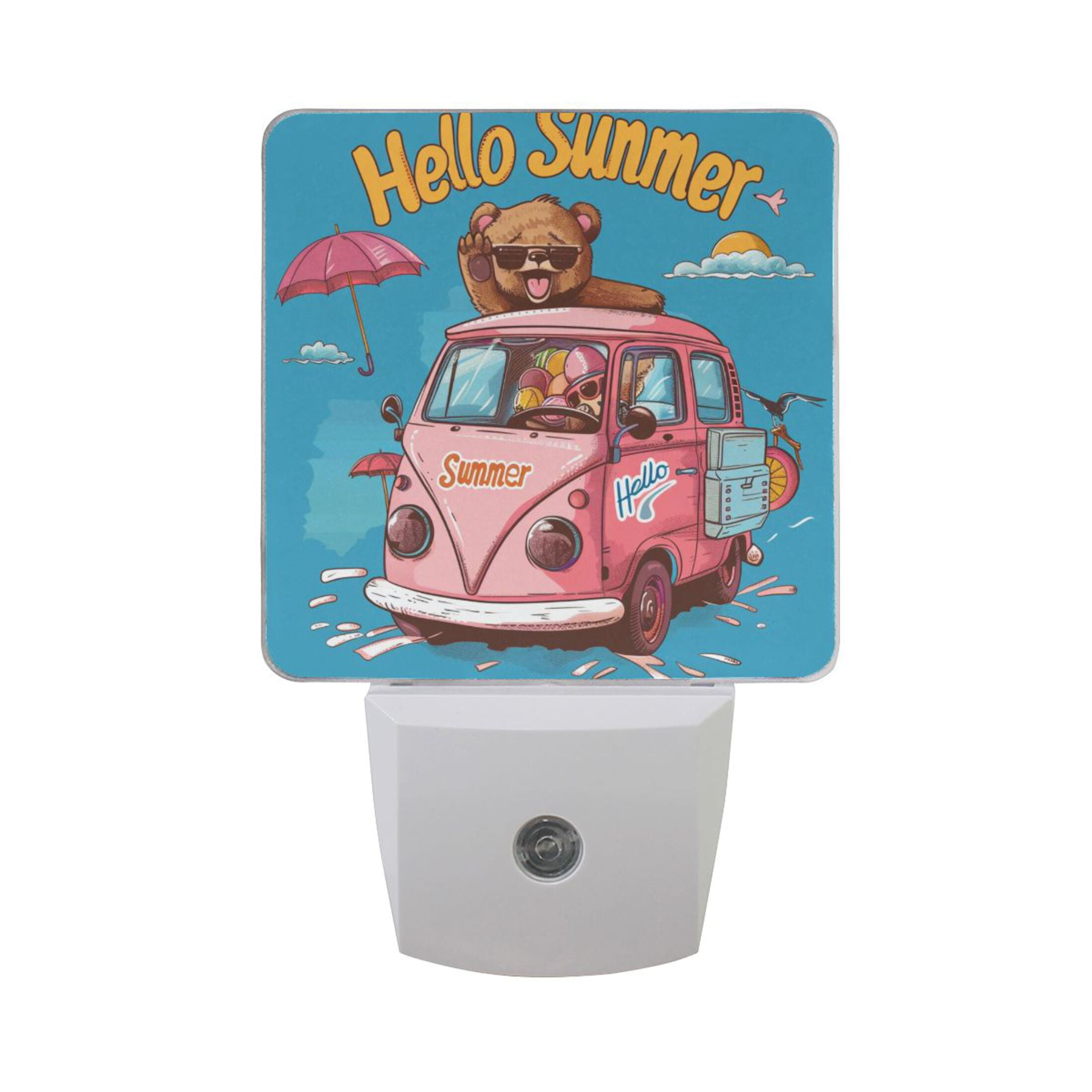 Hello Summer Funny Bear Night Light 2 Pack LED Nightlight Plug into ...