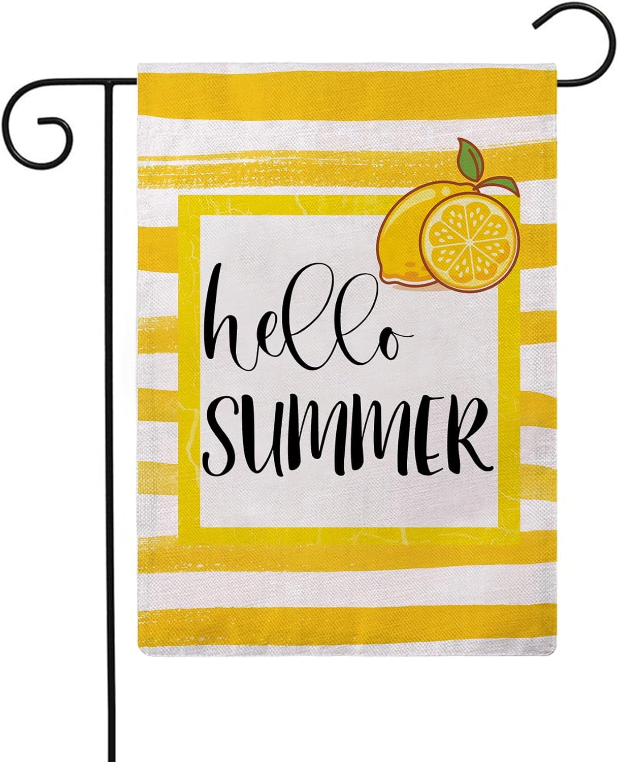Hello Summer Garden Flag 12.5 x 18 Inch Lemon Yellow Double Sided ...