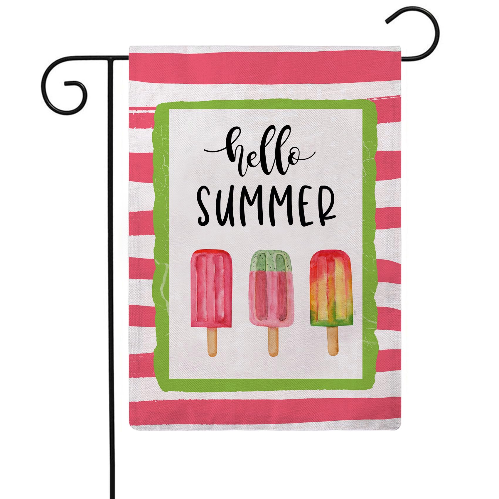 Hello Summer Garden Flag 12.5 x 18 Inch Popsicle Double Sided Summer ...
