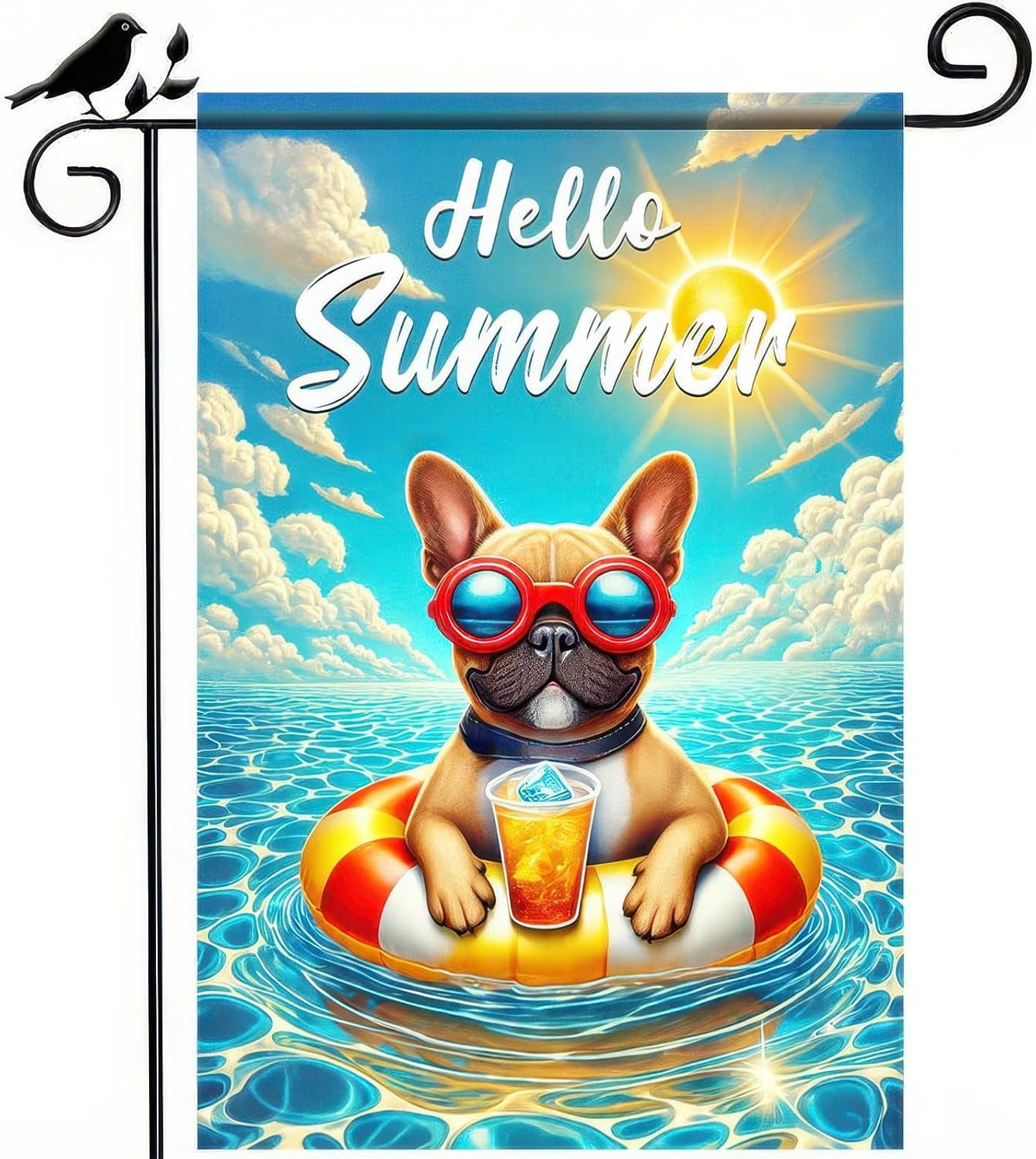 Hello Summer Garden Flag Dachshun Beach Dog Pool Flags Sea Decor Ocean ...