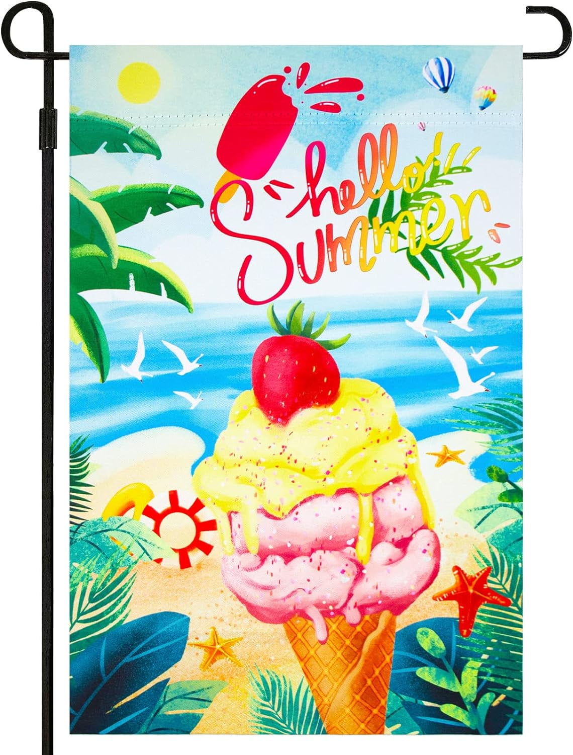 Hello Summer Garden Flag, Yard Flag Vertical Double Sided Lawn Signs ...