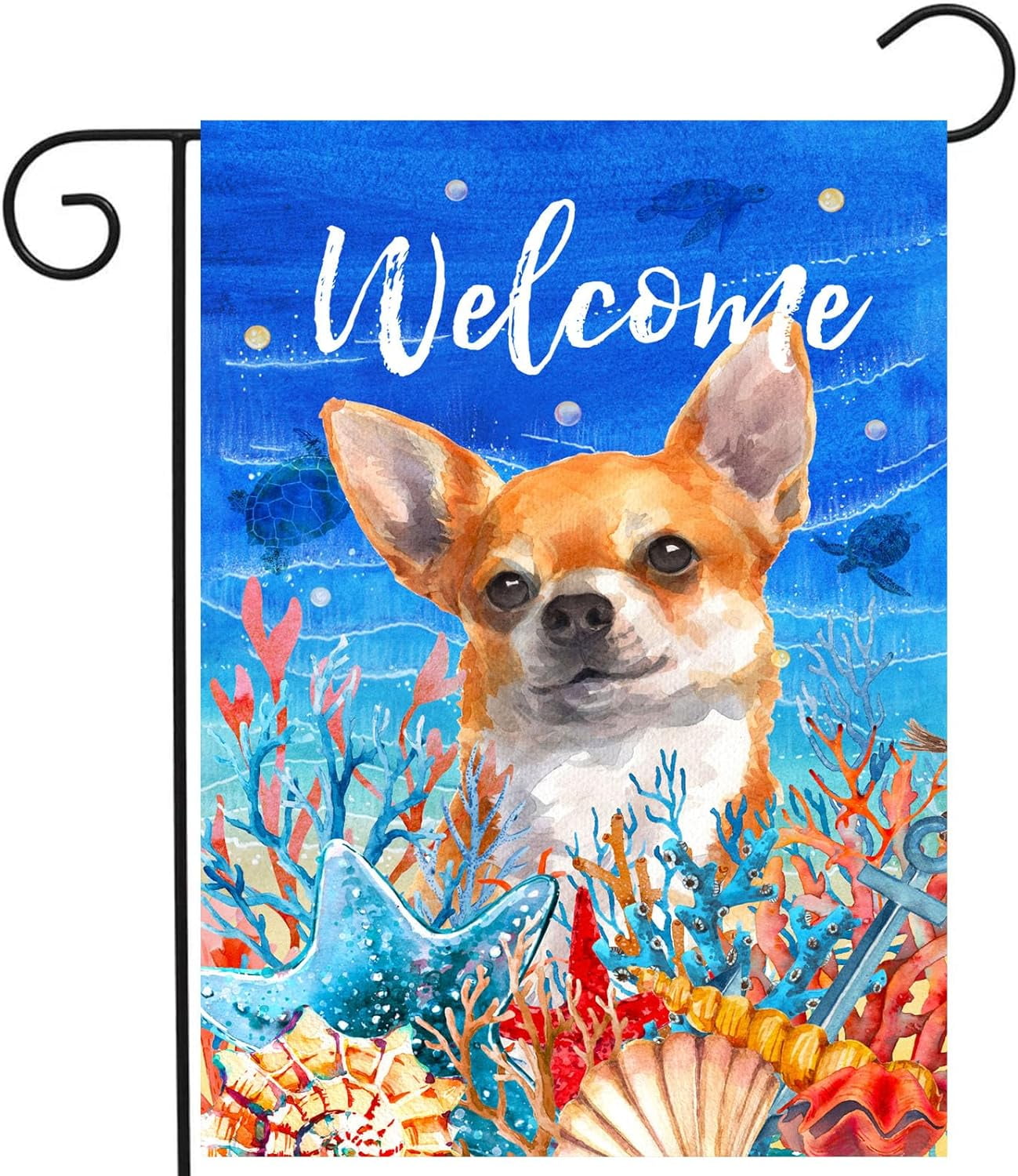Hello Summer Garden Flags Beach Chihuahua Garden Flag for Outside Dog ...
