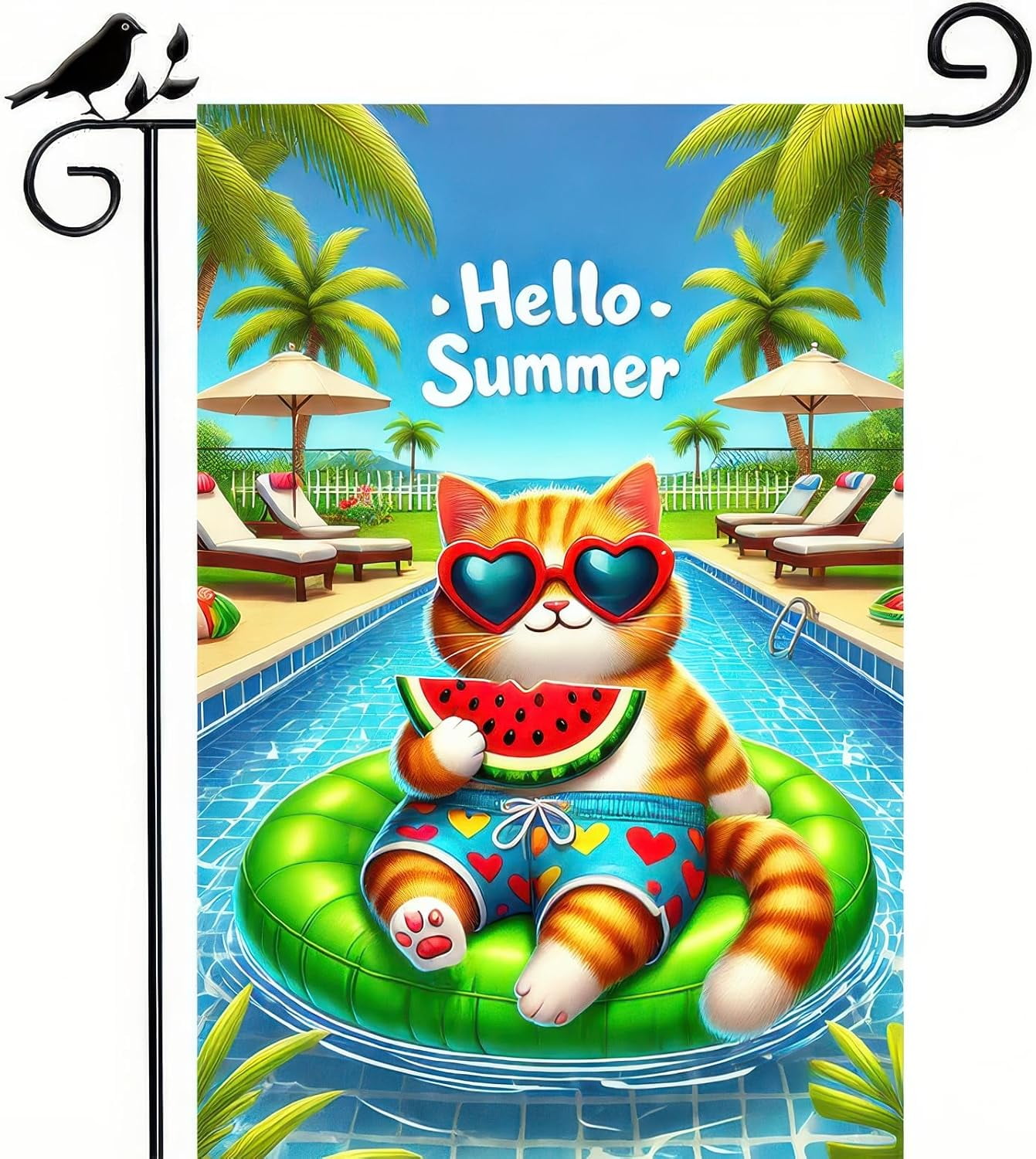 Hello Summer Garden Flags Beach Dachshund Garden Flag for Outside Dog ...