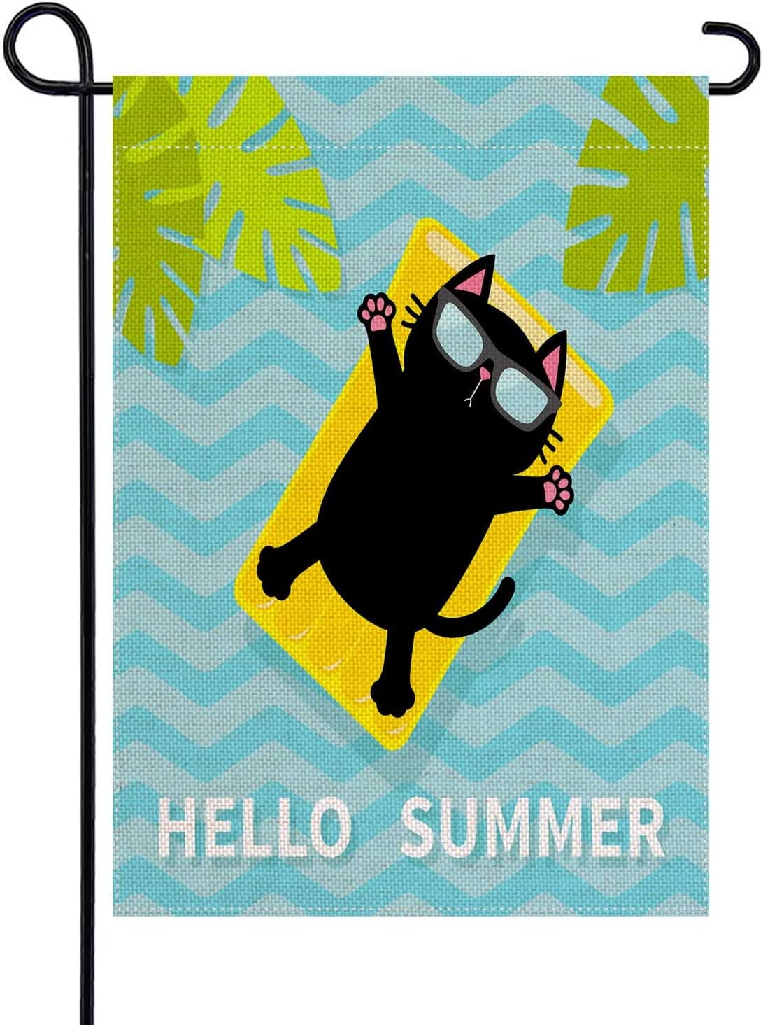 Hello Summer Garden Flags for Outside 12x18 Inch Double Sided Black ...