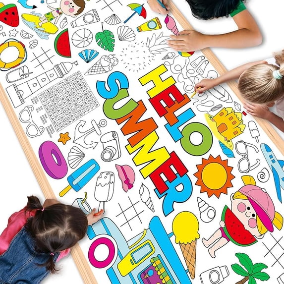 Hello Summer Giant Coloring Poster 71 x 30 Inches - Walmart.com