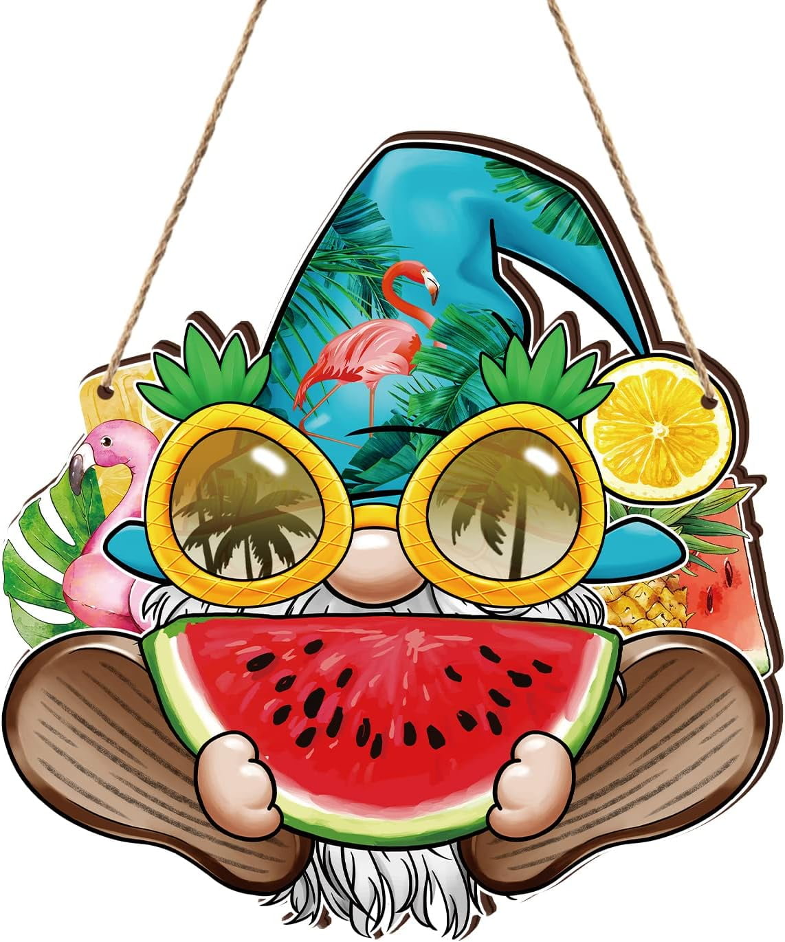 Hello Summer Gnome Door Sign Seasonal Wooden Hanging Sign Rustic ...