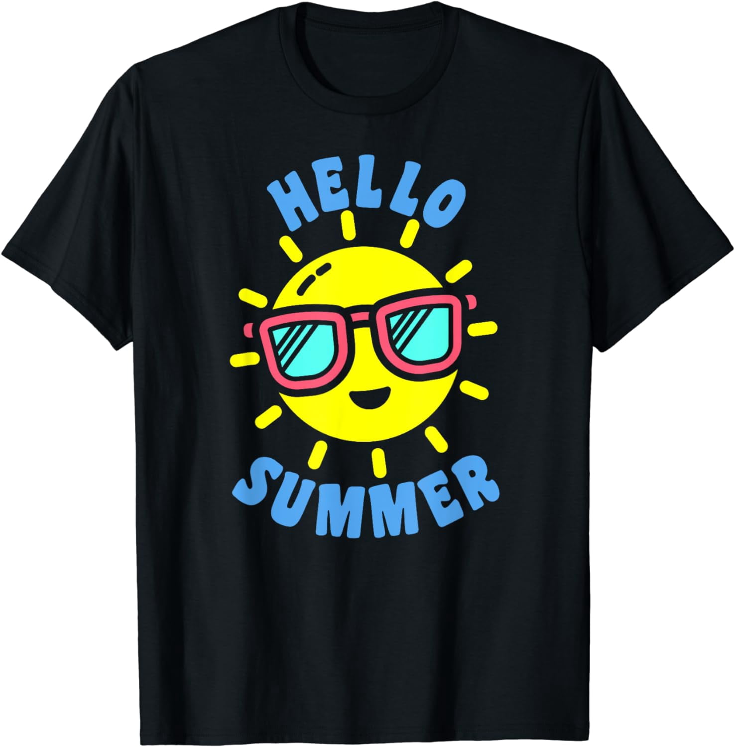 Hello Summer Happy Sun T-Shirt - Walmart.com