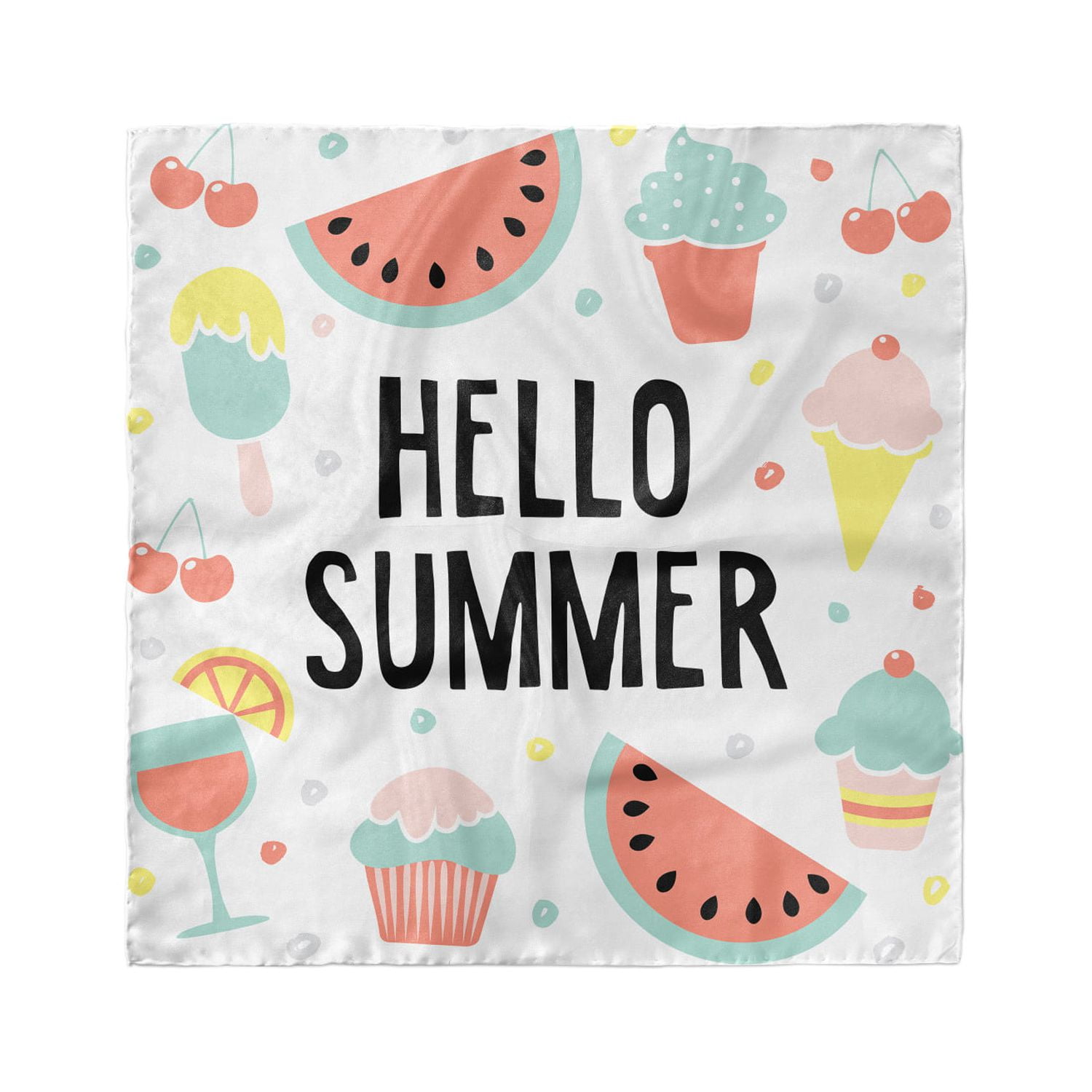 Hello Summer Head Scarf, Fresh Tastes Hello Summer, Head Wrap, 3 Sizes ...