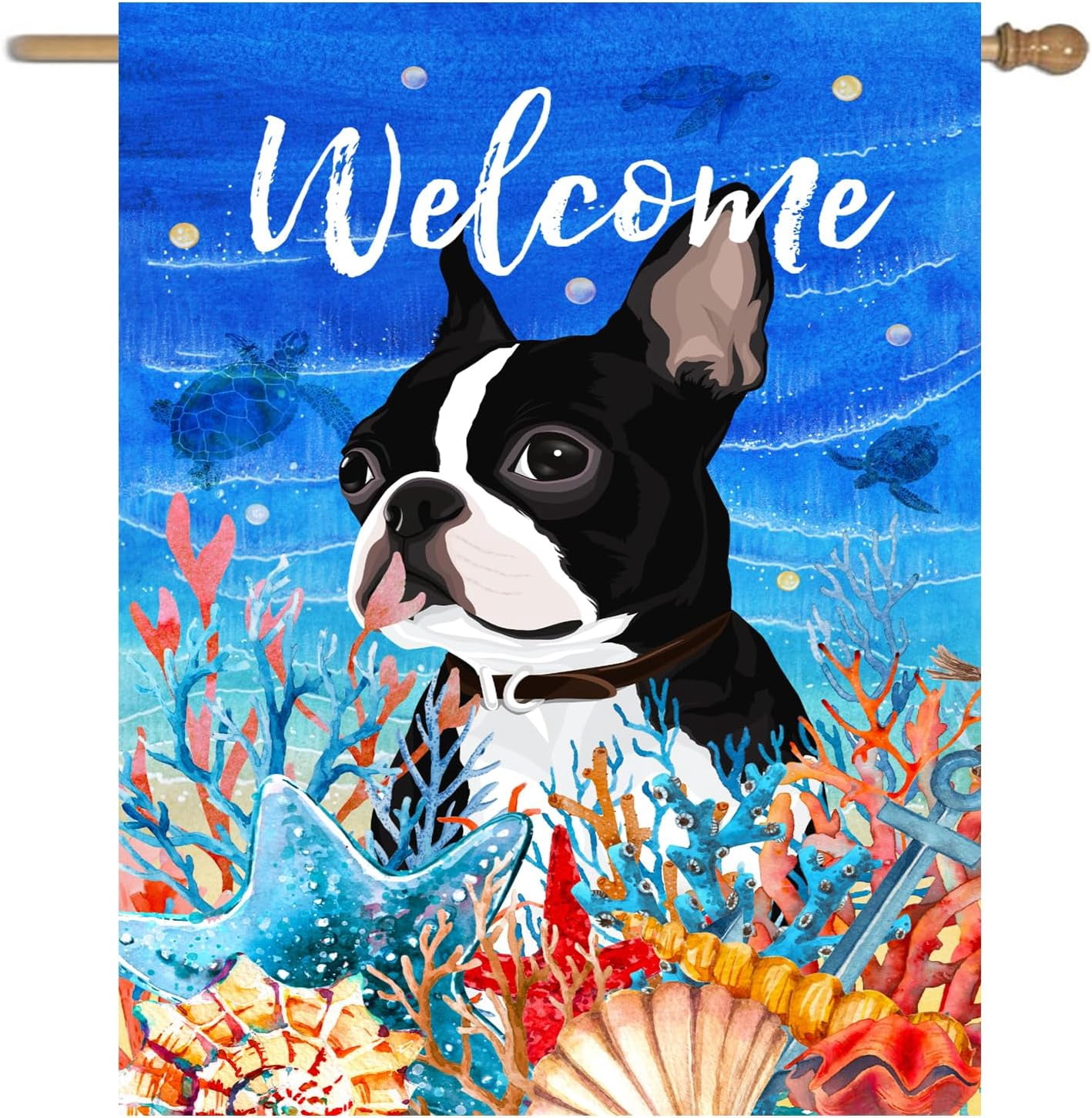 Hello Summer House Flags 28x40 Double Sided Beach Chocolate Lab Garden ...