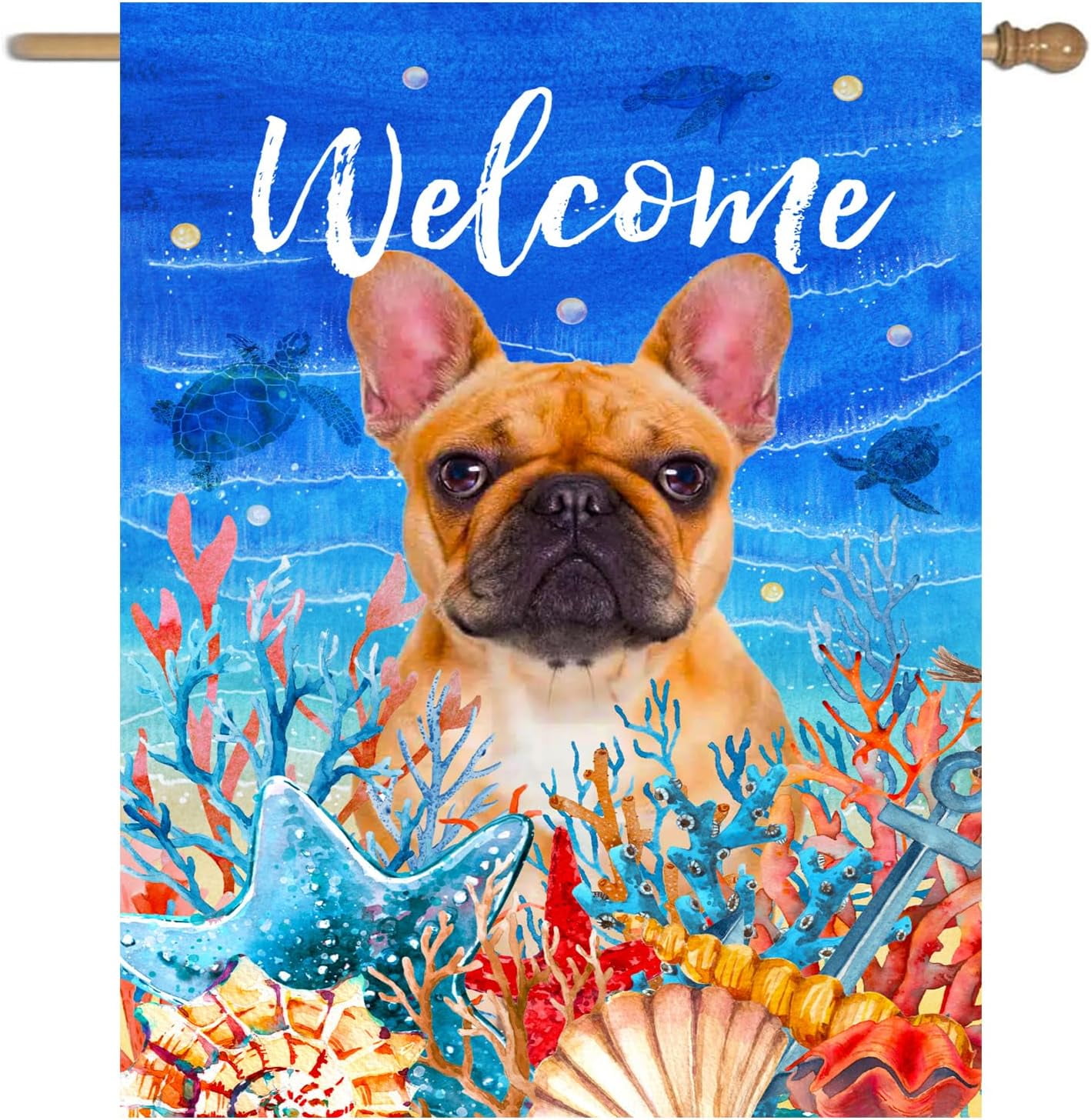 Hello Summer House Flags 28x40 Double Sided Beach Chocolate Lab Garden ...