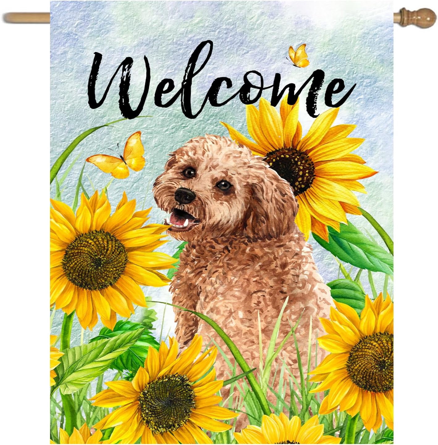 Hello Summer House Flags 28x40 Double Sided Beach Chocolate Lab Garden ...