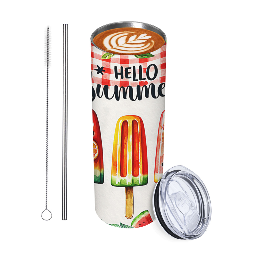 Hello Summer Ice Cream 20oz Coffee Mug Cup,Stainless Steel Thermos ...