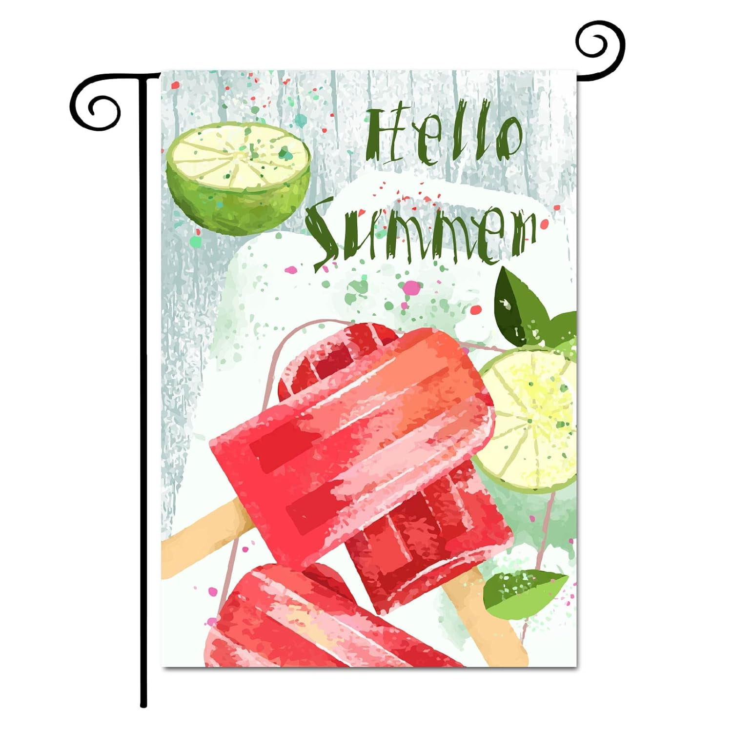Hello Summer Ice Cream Garden Flag Popsicles Yard Flag Lemon Double ...