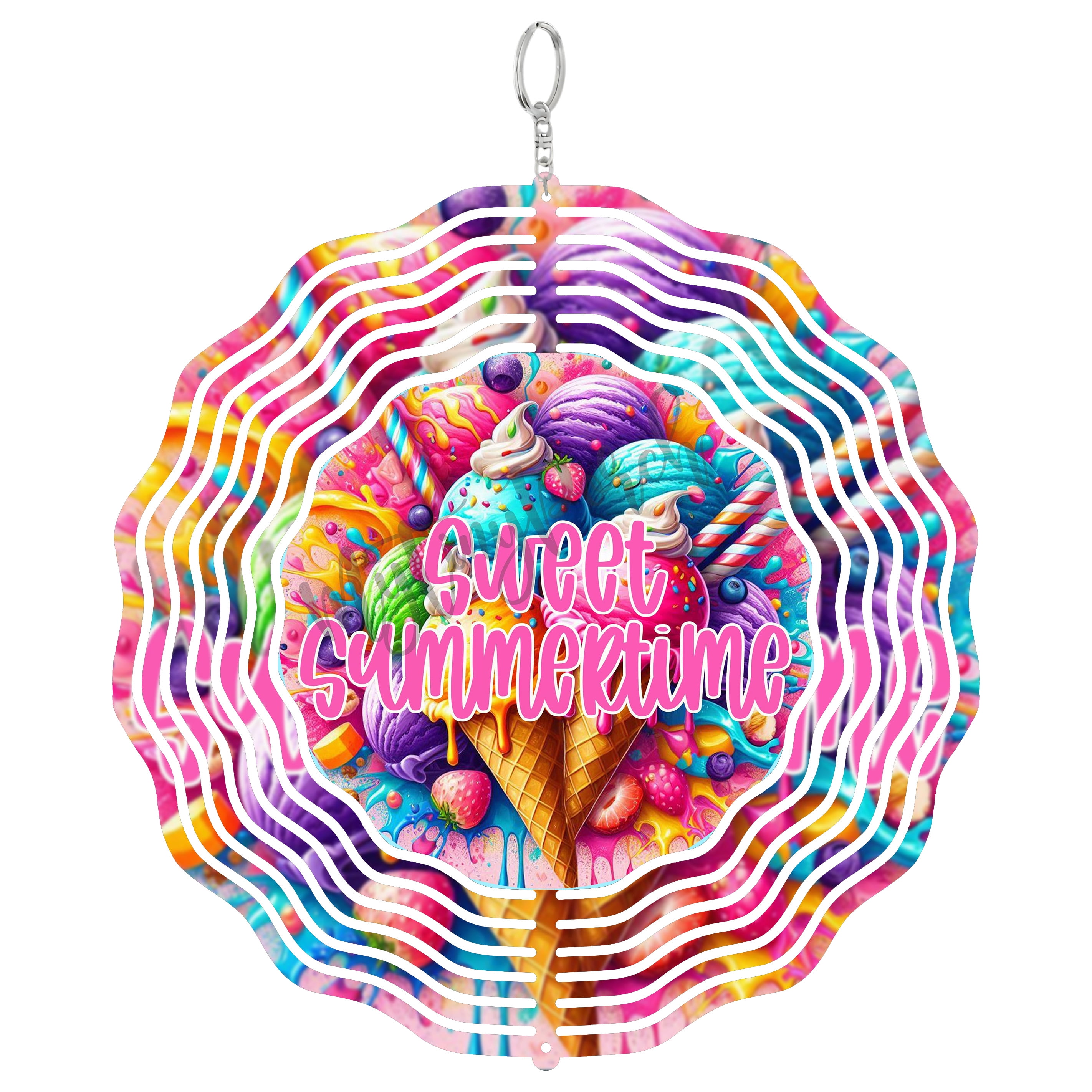 Hello Summer Ice Cream Treat 3D Wind Spinner, Sublimation Design, Sweet ...