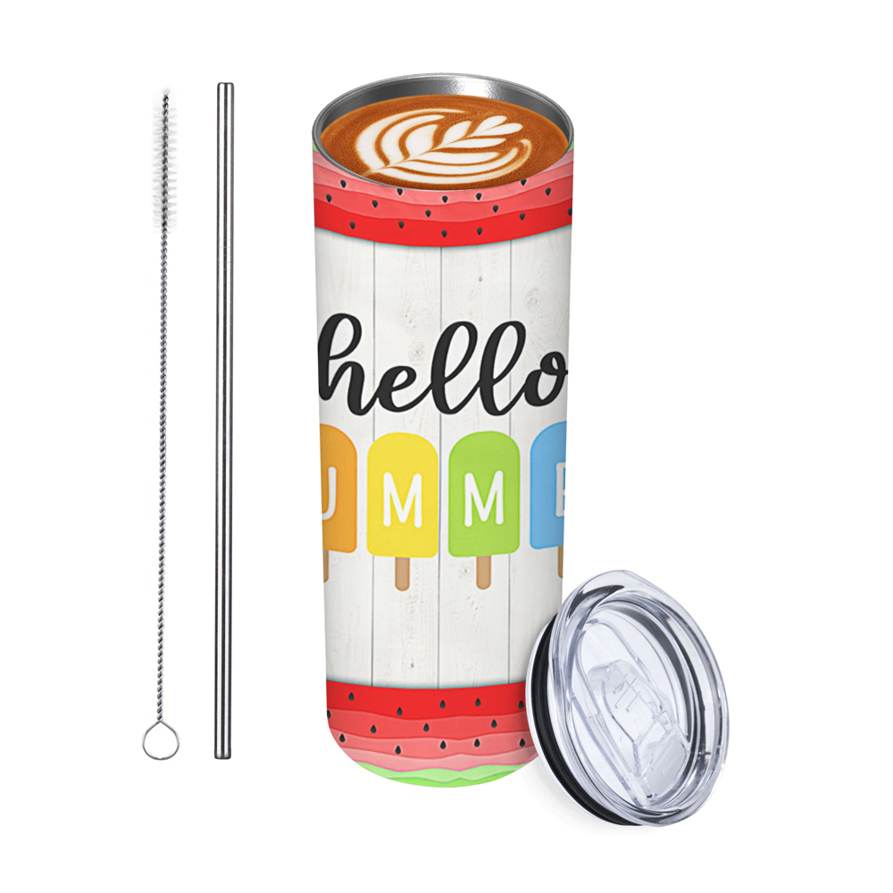 Hello Summer Ice Cream Watermelon 20oz Coffee Mug Cup,Stainless Steel ...