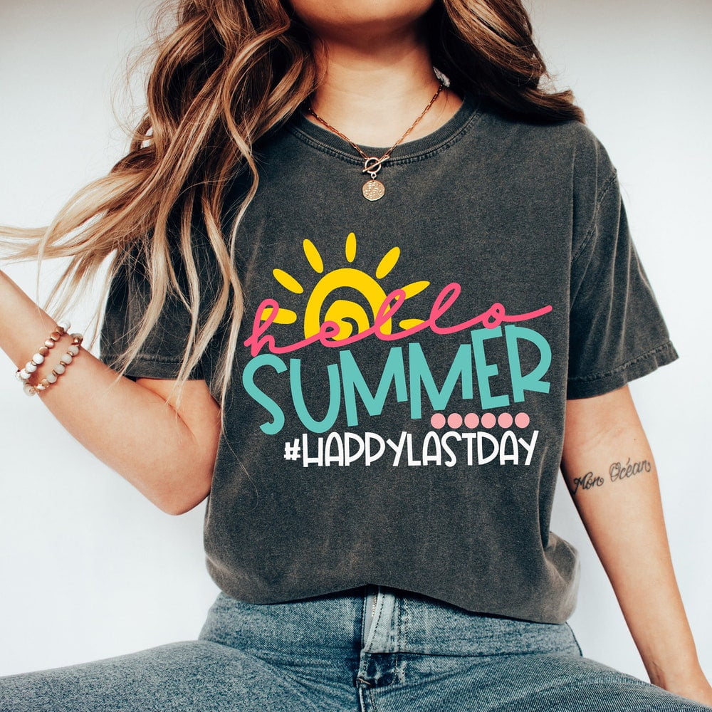 Hello Summer Last Day Of School, Happy Last Day Of School Shirts, End ...