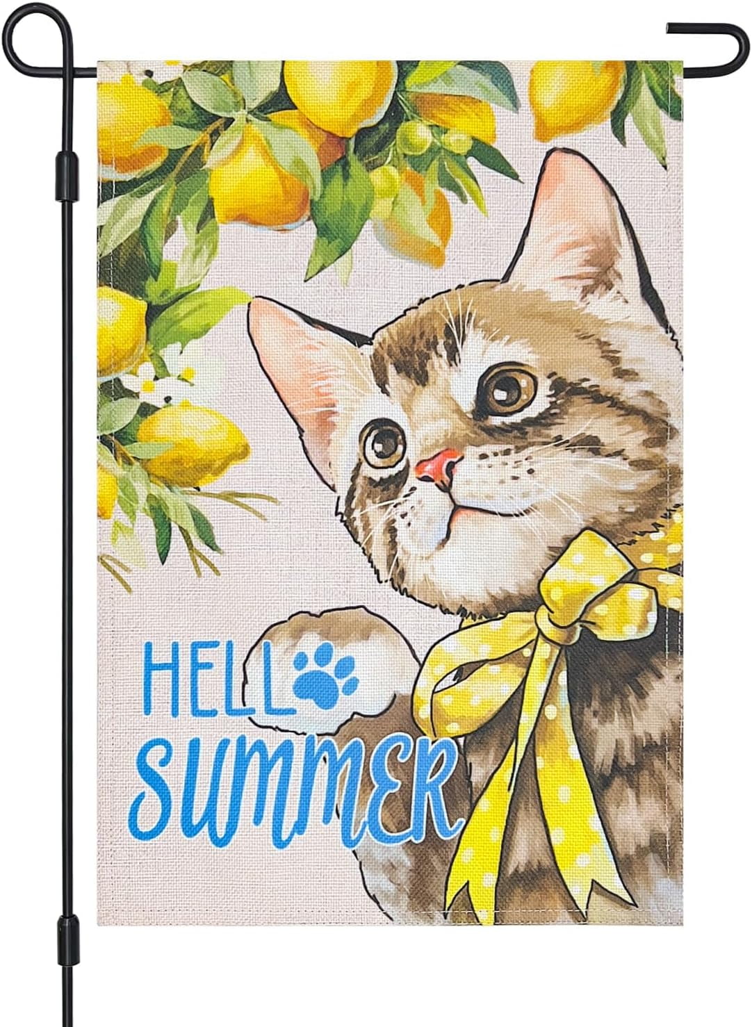 Hello Summer Lemon Tree Cat Garden Flag Double Sided,Party Holiday ...