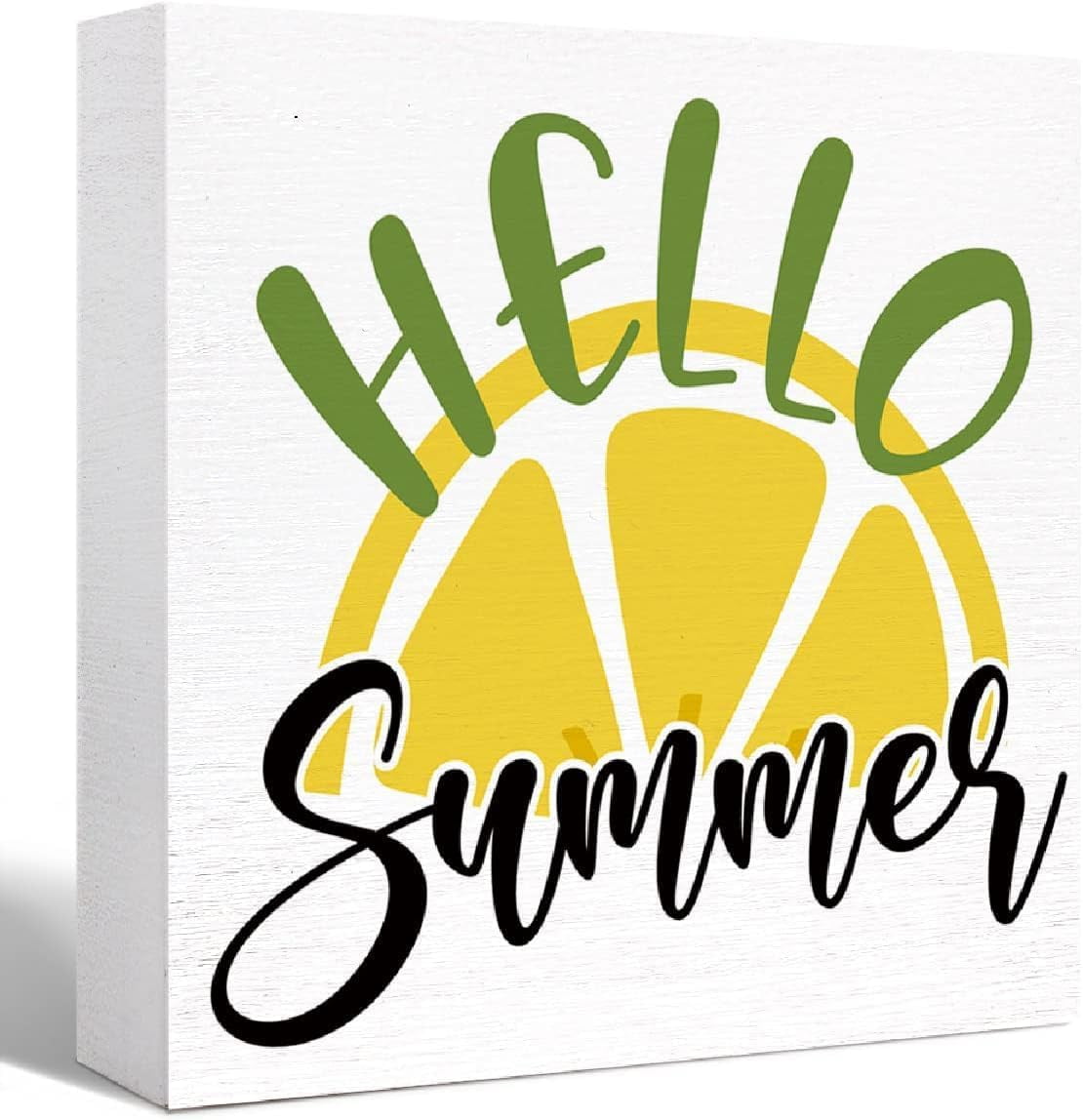 Hello Summer Lemon Wood Box Sign Lemon Theme Decor Wooden Block Sign ...