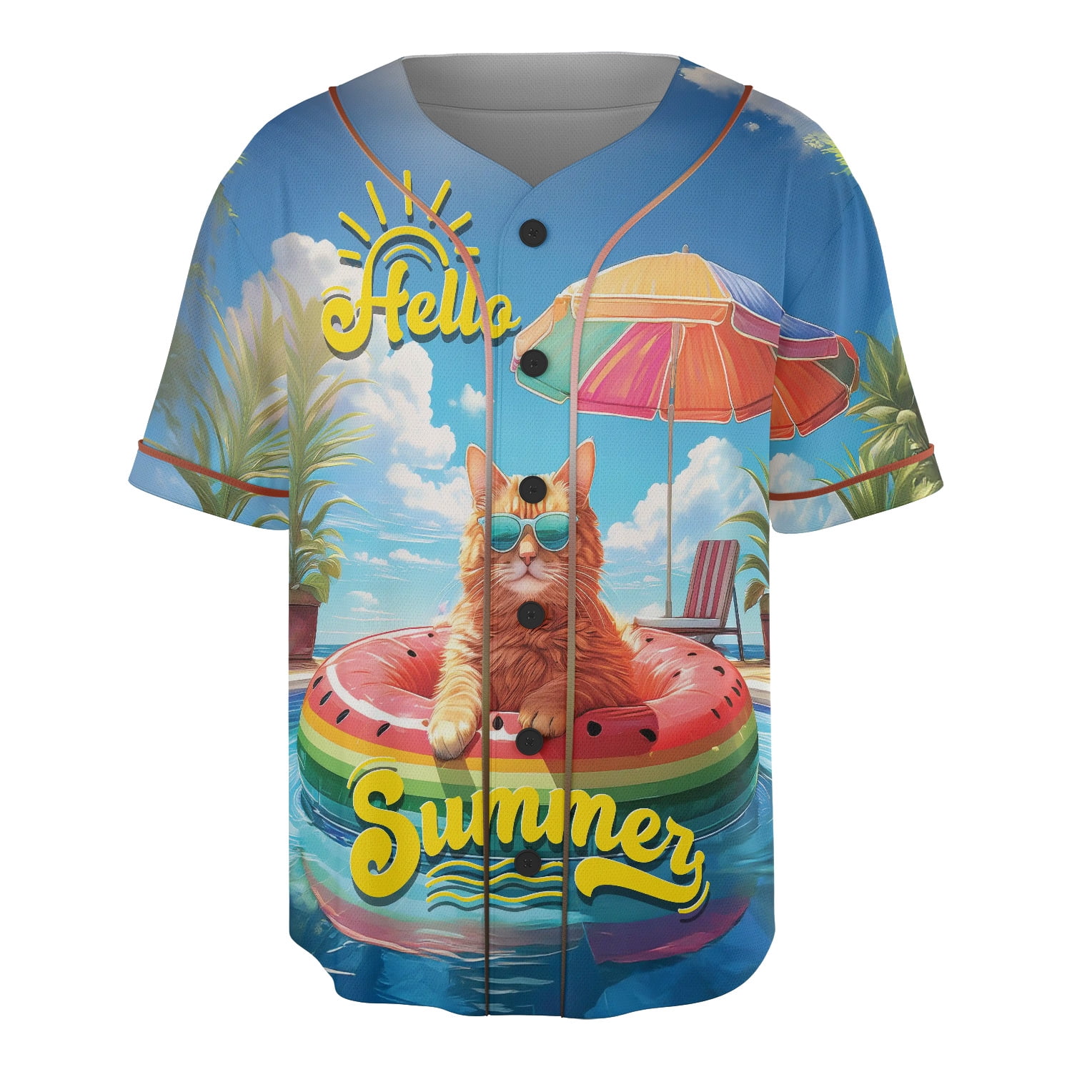 Hello Summer Maine Coon Pool Day on Watermelon Float All Over Print 3D ...