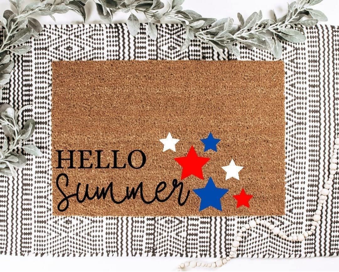 Hello Summer Mat 4th of July Mat Memorial Day Mat Summer Mat Summer ...