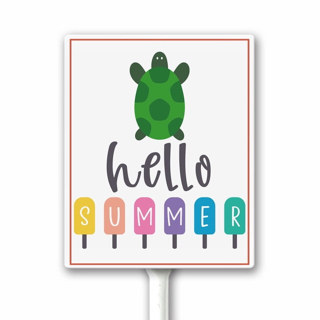 Hello Summer Metal Sign for Yard Ice Cream Decor for Lawn Garden ...