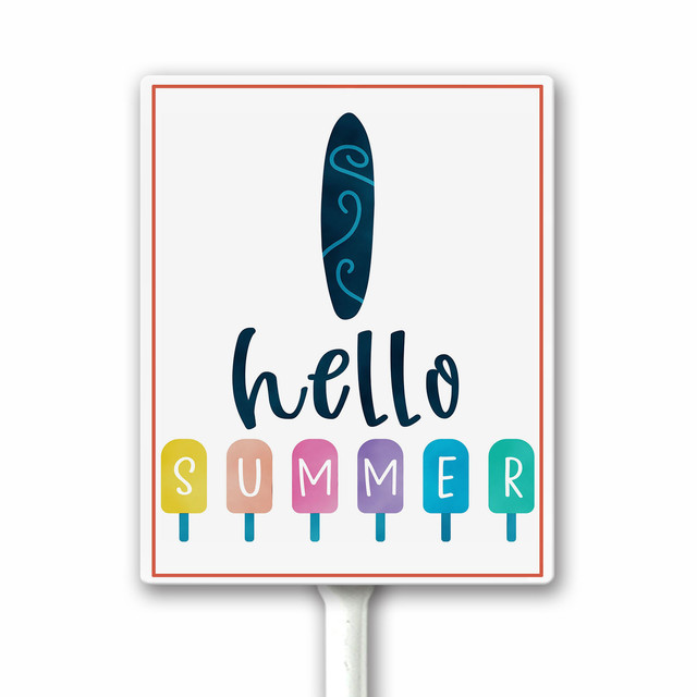 Hello Summer Metal Sign for Yard Ice Cream Decor for Lawn Garden ...
