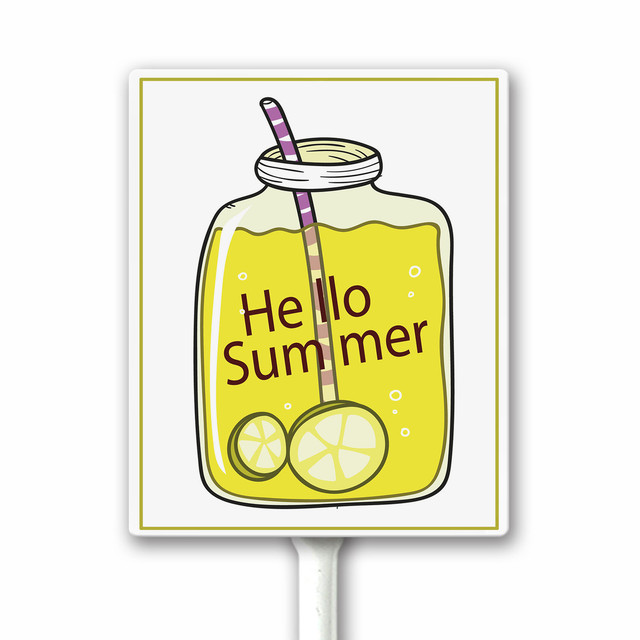 Hello Summer Metal Yard Sign With Stake Summer Outdoor Sign for Lawn ...