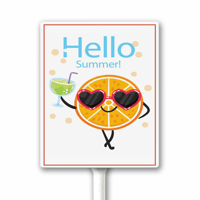 Hello Summer Metal Yard Sign With Stake Summer Outdoor Sign for Lawn ...