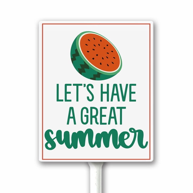 Hello Summer Metal Yard Sign With Stake Summer Outdoor Sign for Lawn ...