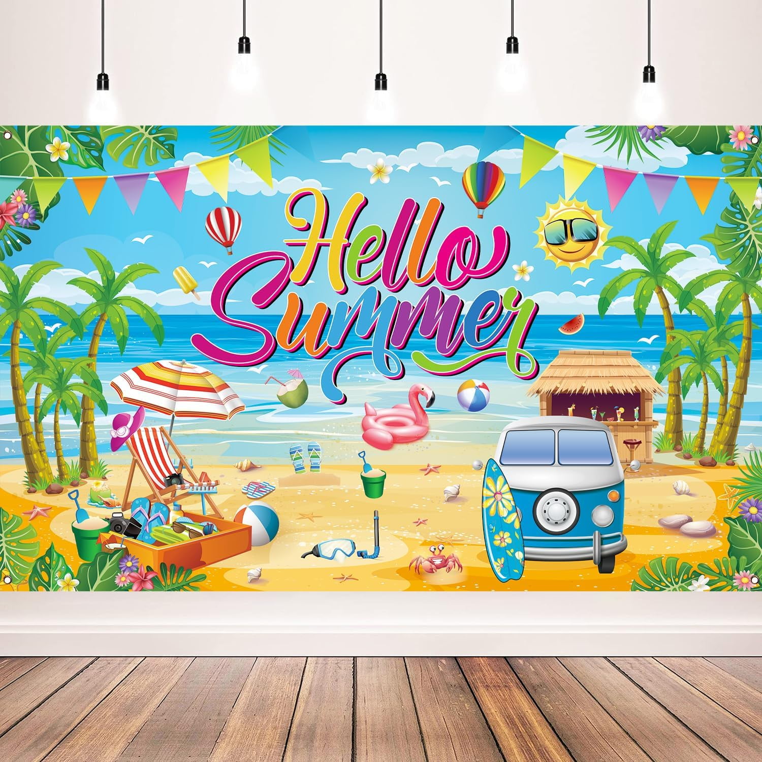 Hello Summer Party Decorations, Hello Summer Backdrop Banner for Hello ...