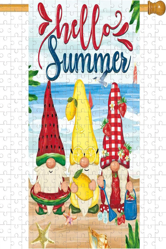 Hello Summer Pink Flamingo Flip Flops Beach Puzzles for Adults 500 ...