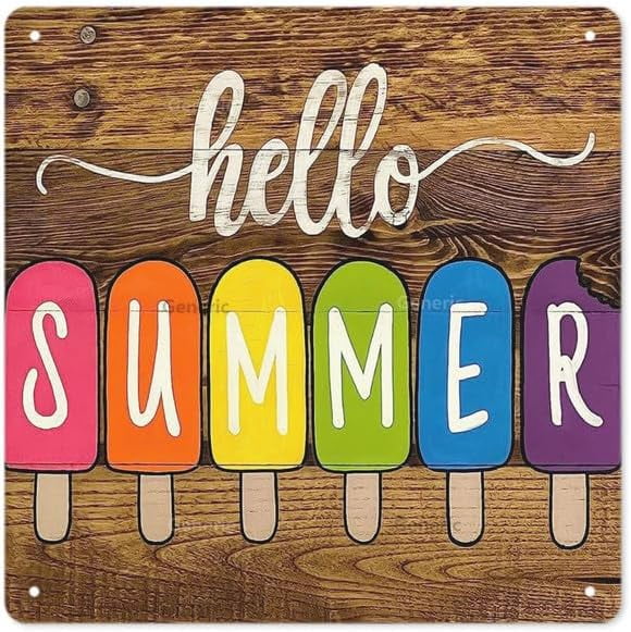 Hello Summer Popsicle Signs - Front Door Signs - Summer Welcome Signs ...