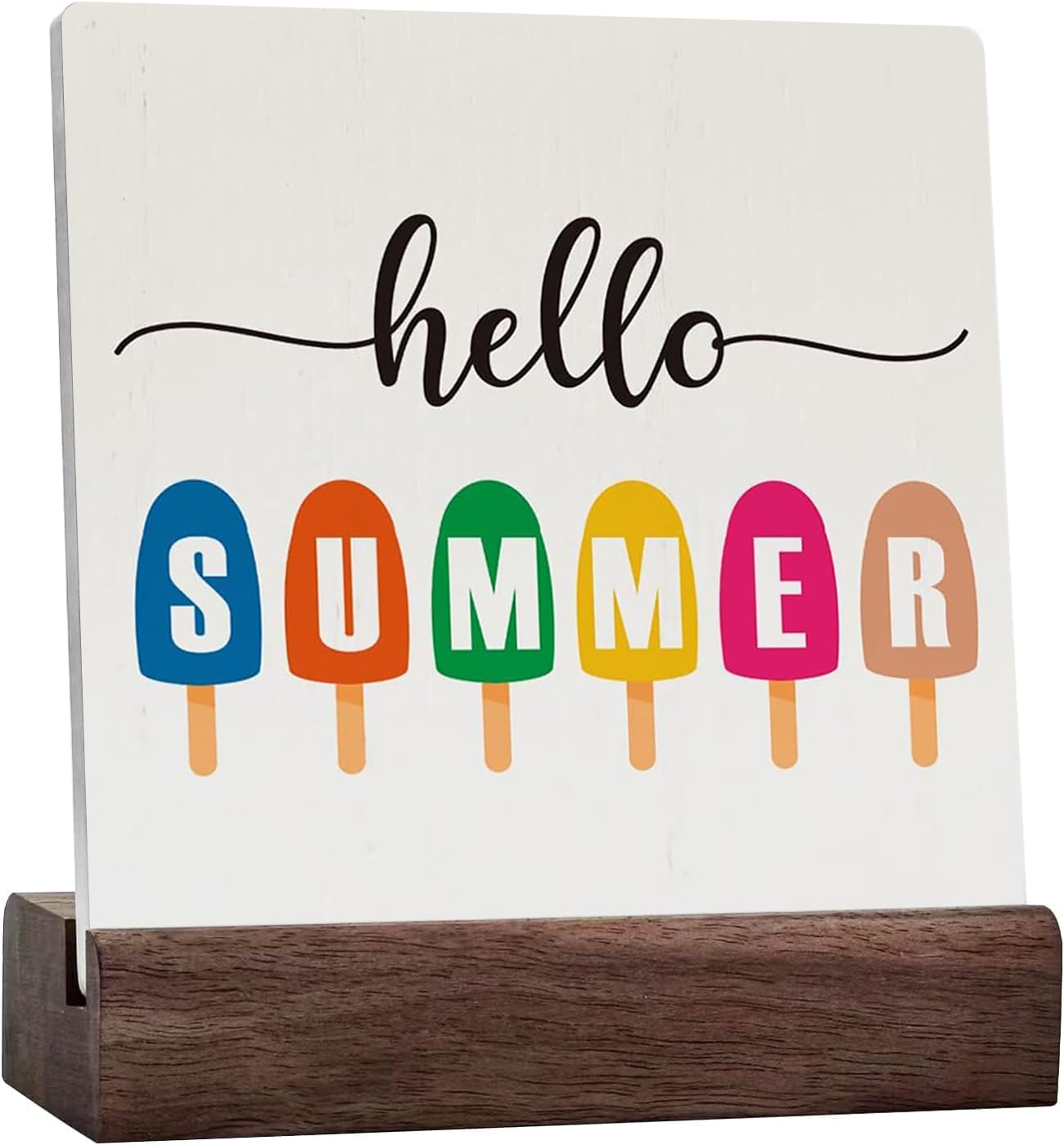 Hello Summer Popsicles Ceramic Table Sign Rustic Summer Ceramic Table ...