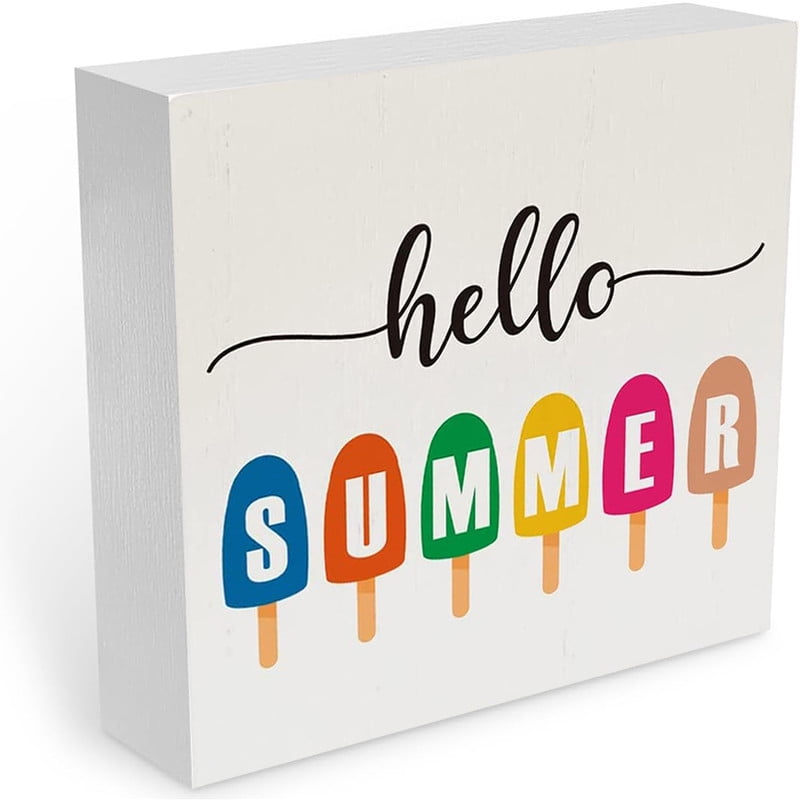 Hello Summer Popsicles Table Sign Summer Ceramic Table Sign Plaque ...