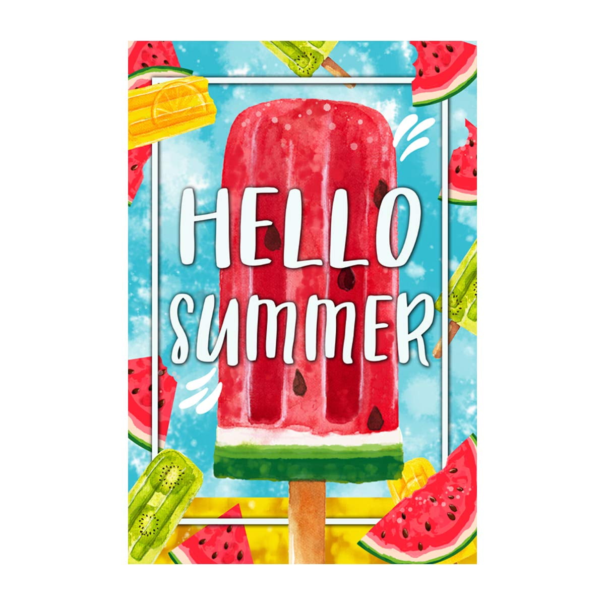 Hello Summer Popsicles and Ice Cream Double Sided Watermelon Pineapple ...