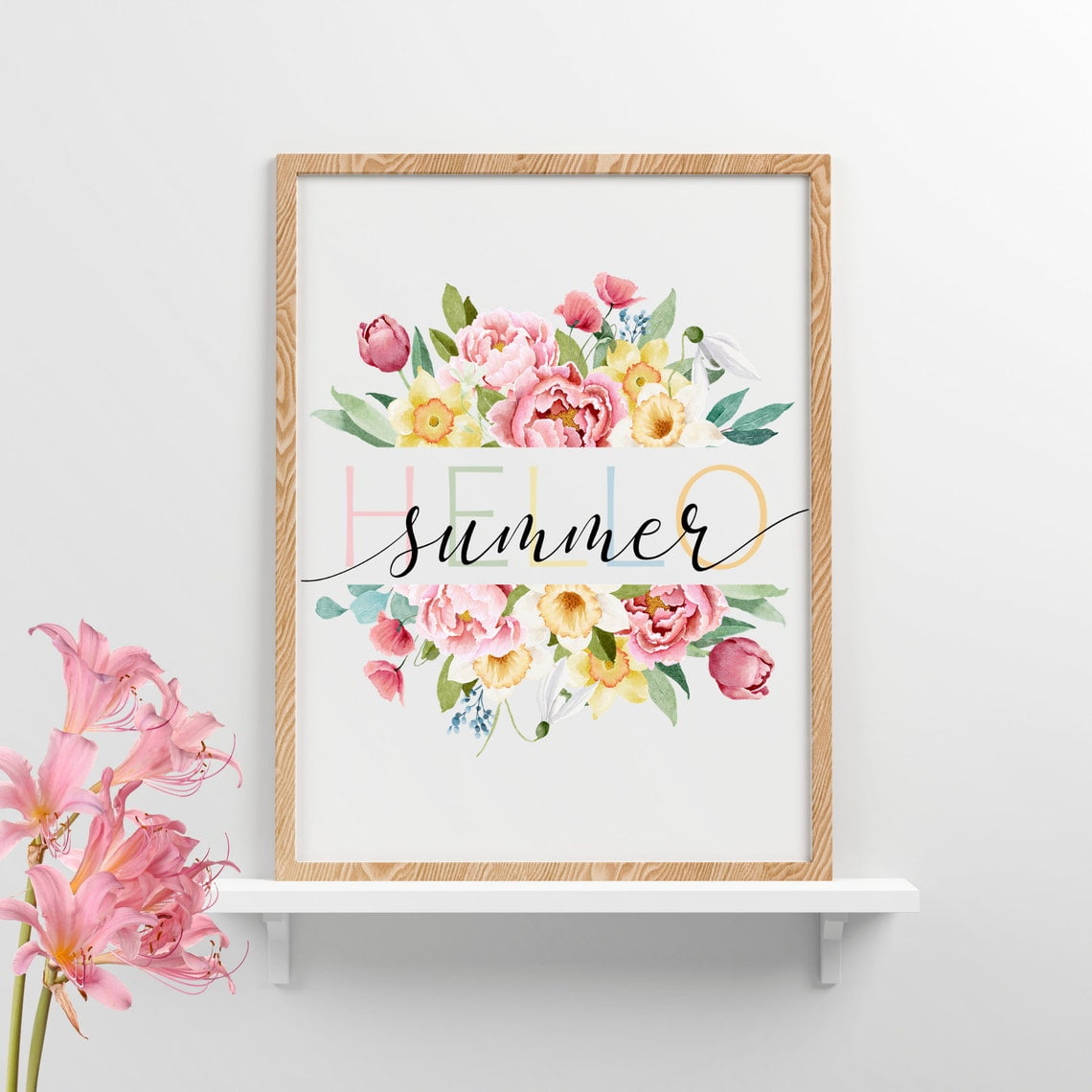 Hello Summer Print, Summer Wall Decor, Hello Summer Wall Art, Summer ...