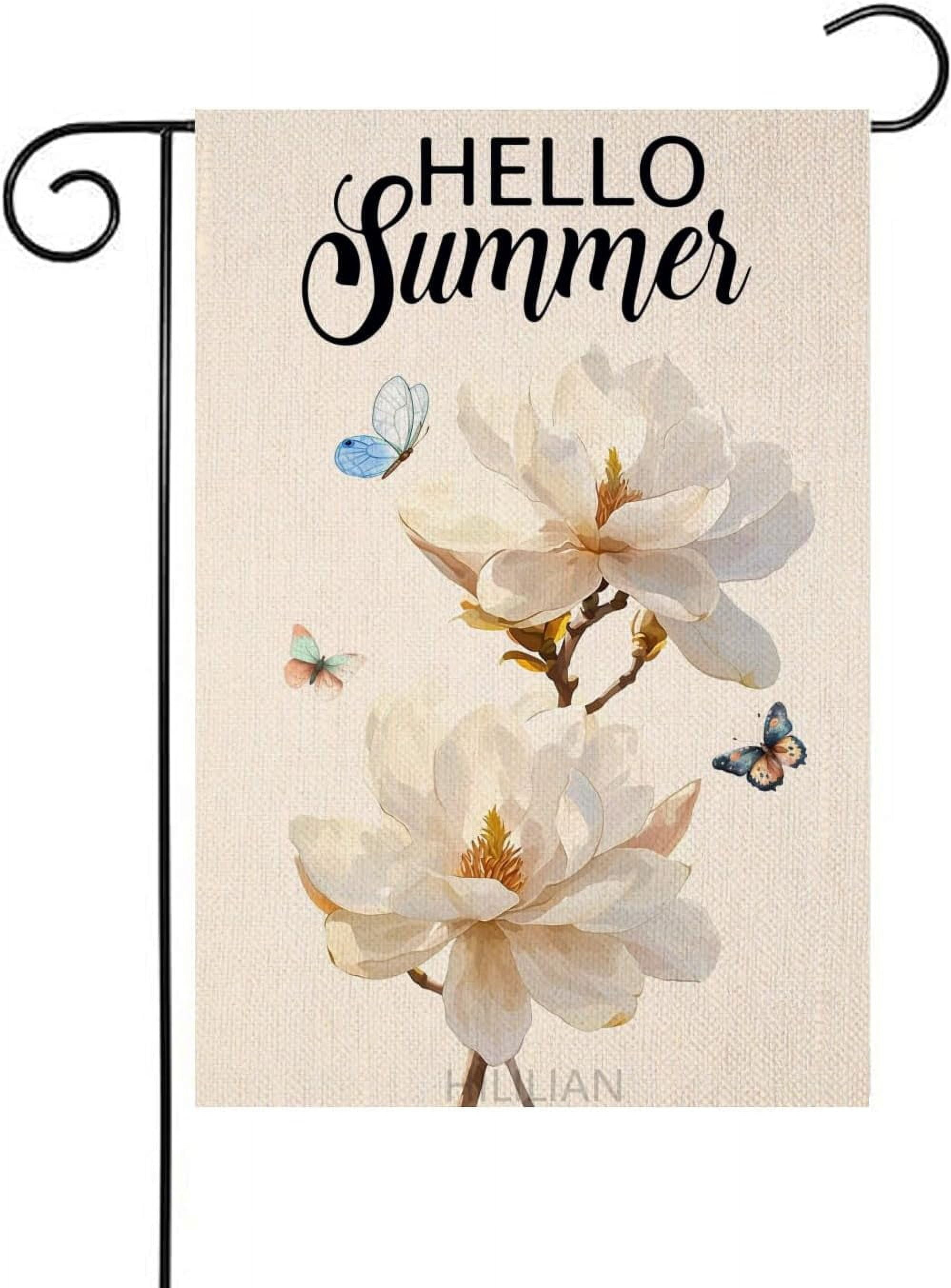 Hello Summer Red Geranium Garden Flag 12x18 Double Sided Summer ...