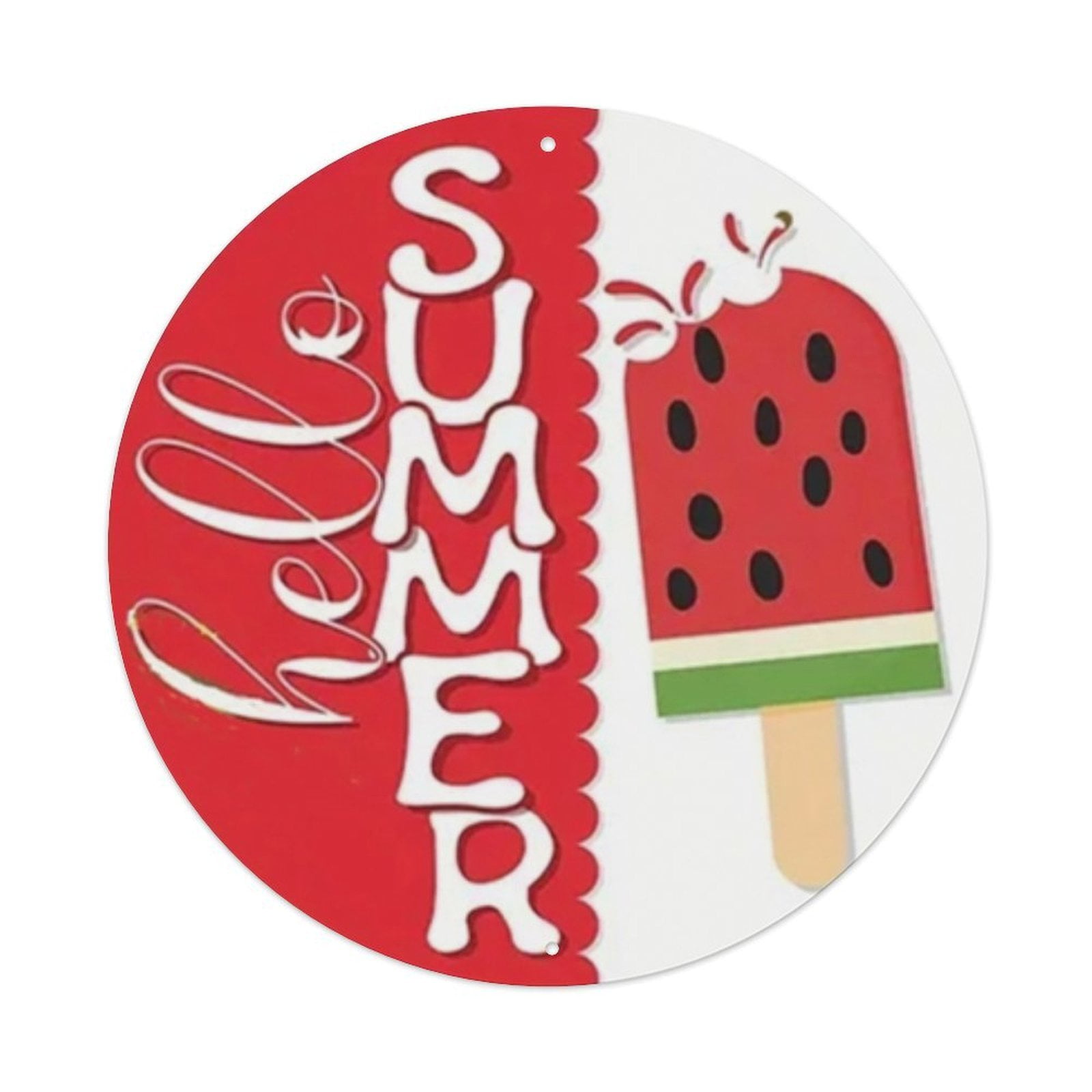 Hello Summer- Round Tin Sign Vintage Metal Poster Living Room Bar Man ...