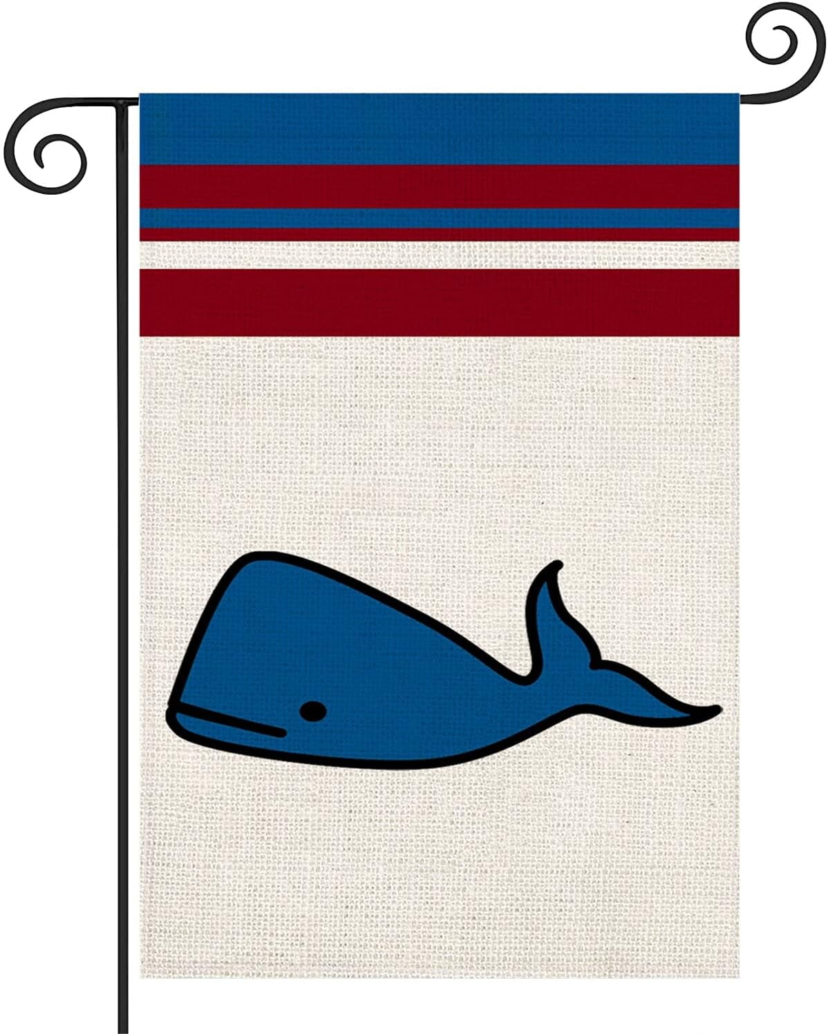 Hello Summer Sea Polyester Garden Flag Blue Animal Cute Whale Vertical ...