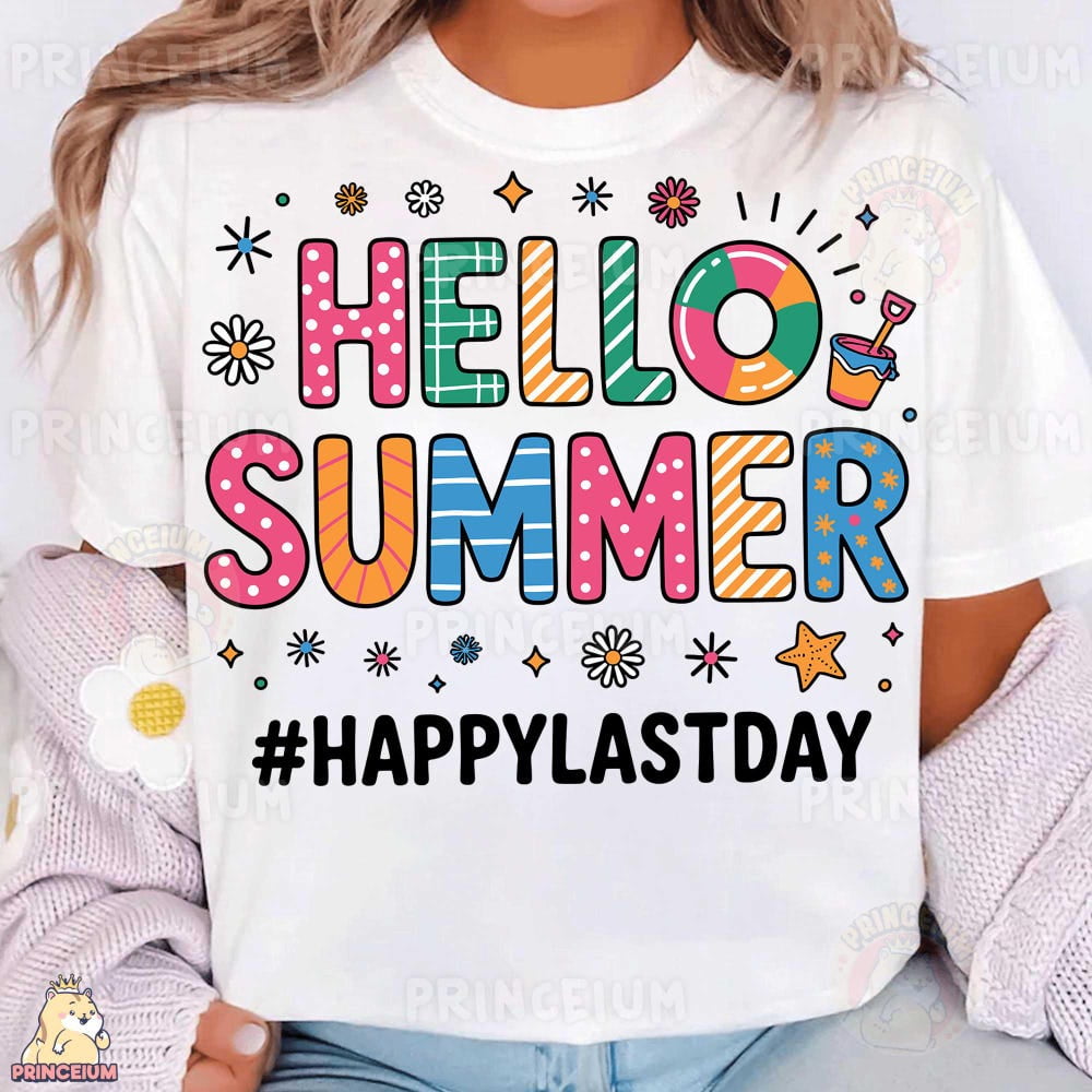 Hello Summer Shirt, Colorful Last Day Of School, Happy Summer Shirt ...