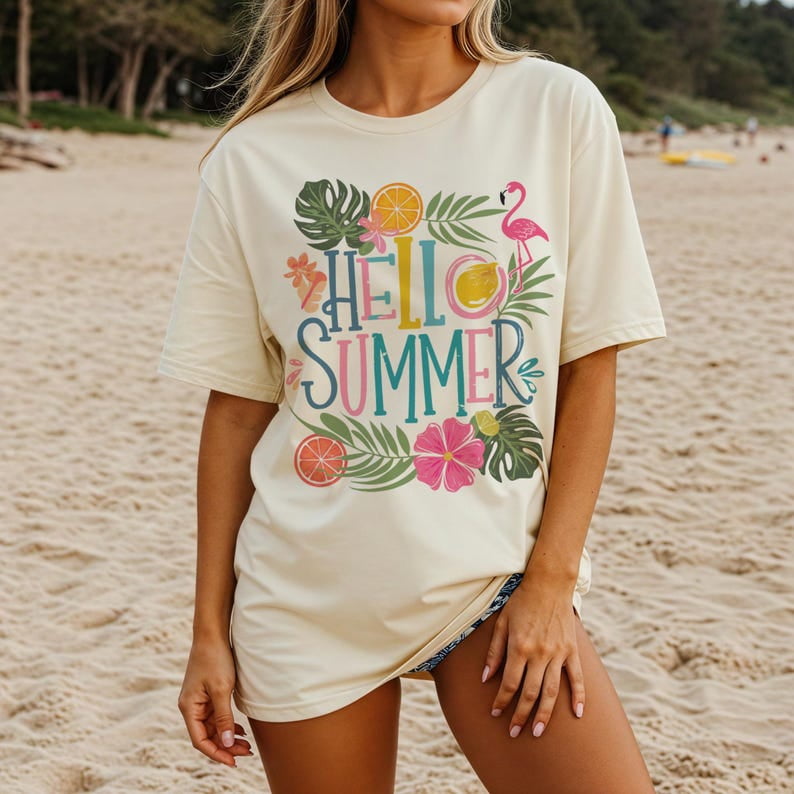 Hello Summer Shirt - Oversized Summer Shirt - Beach shirt - Surf Shirt ...