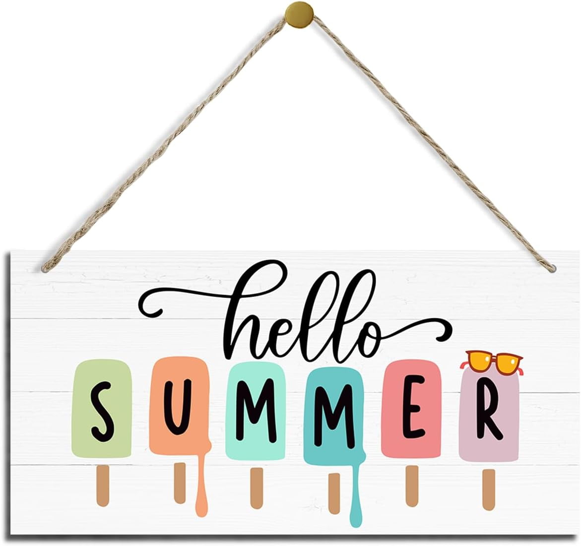 Hello Summer Sign, Summer Decor Sign, Decorative Wood Hanging Wood ...