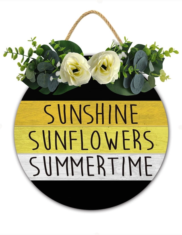 Hello Summer Sign Decor for Front Door Sunshine Sunflowers Summertime ...