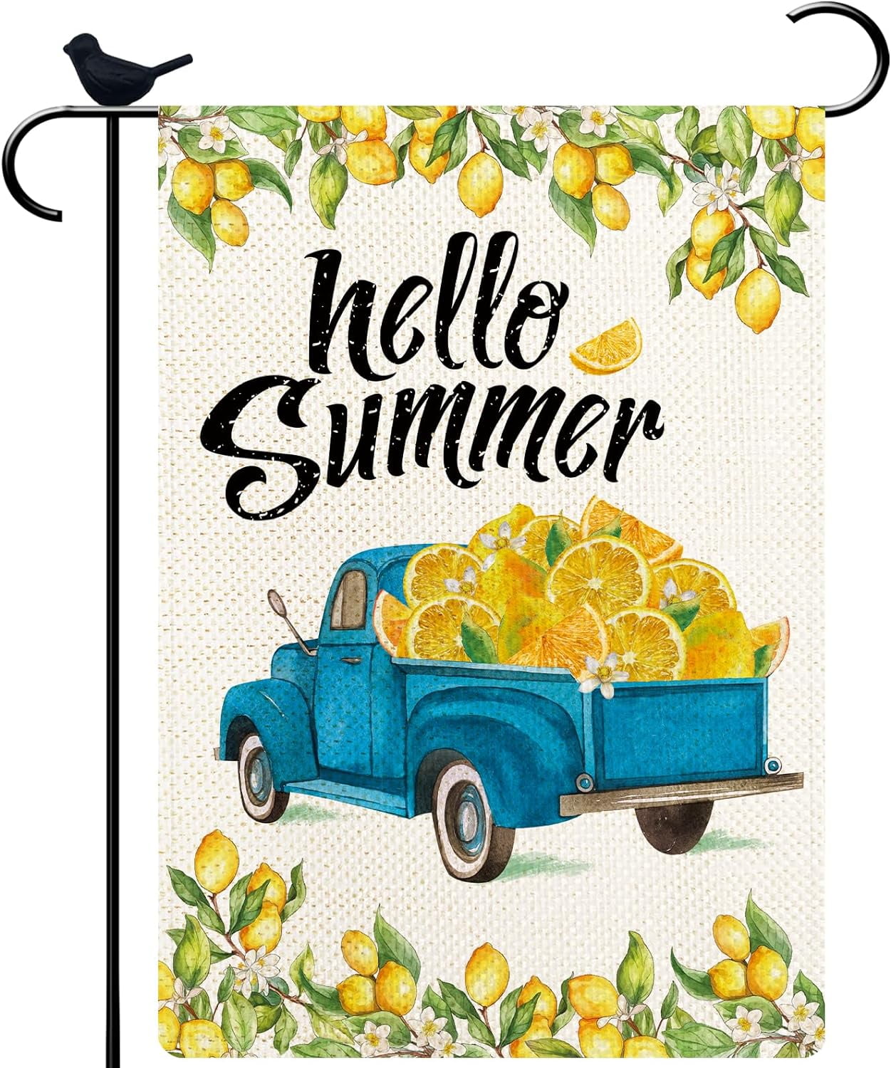 Hello Summer Small Garden Flag 12x18 Inch Double Sided Vertical Burlap ...