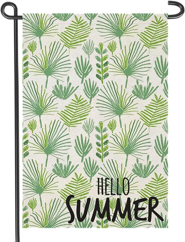 Hello Summer Small Seasonal Floral Garden Flag 12x18 Double Sided ...
