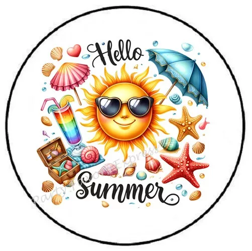 Hello Summer Sticker Party Favors Sticker Envelope Seals Labels ...